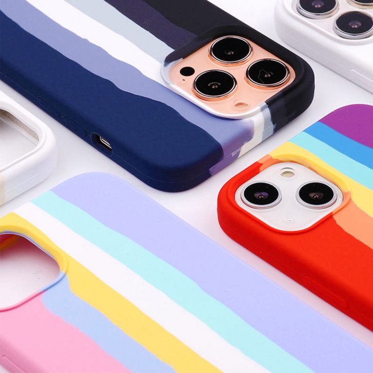 WOWACASE Classic Durable iPhone 13 Rainbow Silicone Soft Case – wowacase