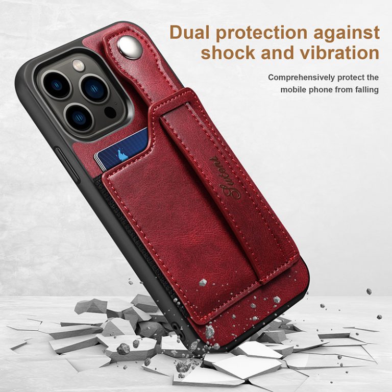 Card Slot Retro Leather iPhone 14 Pro Max Case With Holder – wowacase