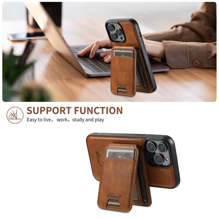 Card Slot Leather iPhone 15 Pro Max Wallet Case with Card Holder – wowacase